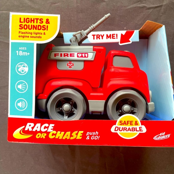 Kid Galaxy | Toys | Race Or Chase Push Go Fire Truck Lightsup Sounds ...